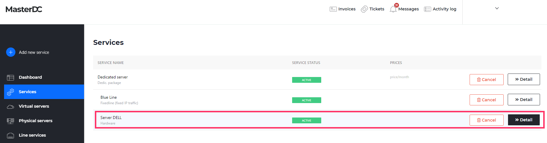 Server, Port, and Power Supply Information | MasterDC Help Cetre